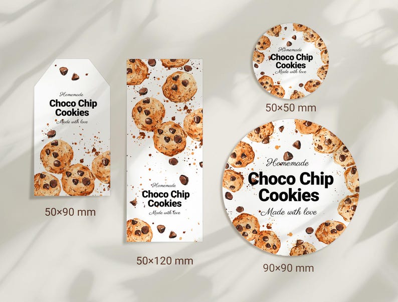 Printable Chocolate Chip Cookie Labels – Homemade Cookies Stickers ...