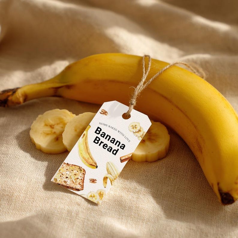 Banana Bread Printable Labels – Watercolor Gift Tags – Avery 5294 22806 ...
