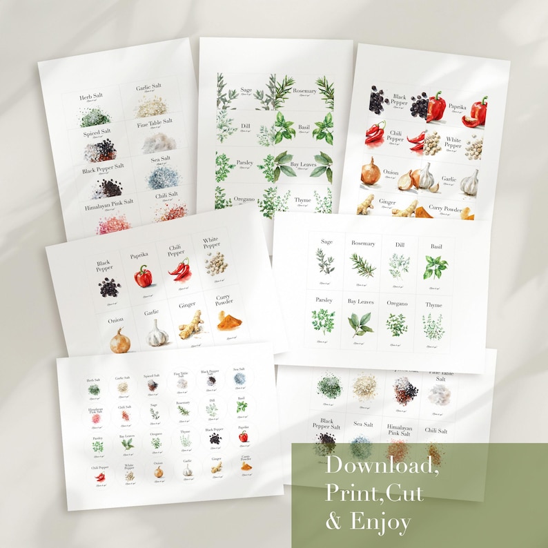 Printable Spice Jar Labels – Minimalist Herb & Spice Stickers ...