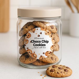 Printable Chocolate Chip Cookie Labels: Watercolor Design (digital ...