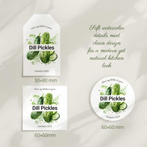 Printable Dill Pickles Jar Labels: Minimalist Canning Design (PDF ...