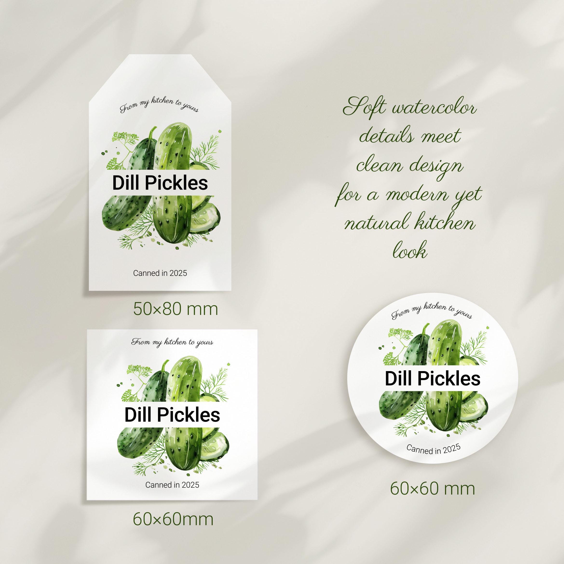 Printable Dill Pickles Jar Labels: Minimalist Canning Design (PDF ...