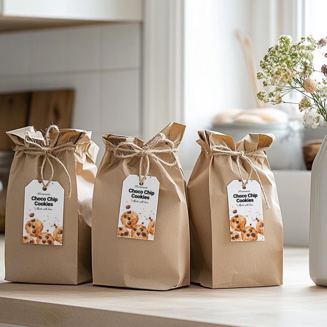 Printable Chocolate Chip Cookie Labels: Watercolor Design (digital ...