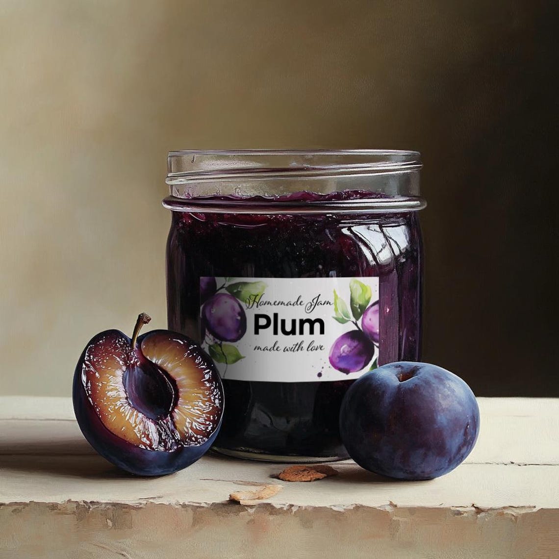 Watercolor Plum Jam Labels: DIY Canning Stickers (digital Download) - Etsy