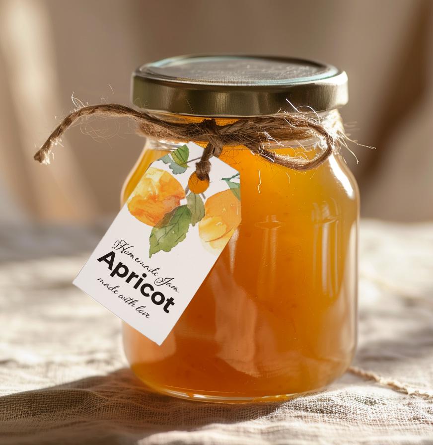 Printable Apricot Jam Labels – Elegant Watercolor Canning Stickers ...