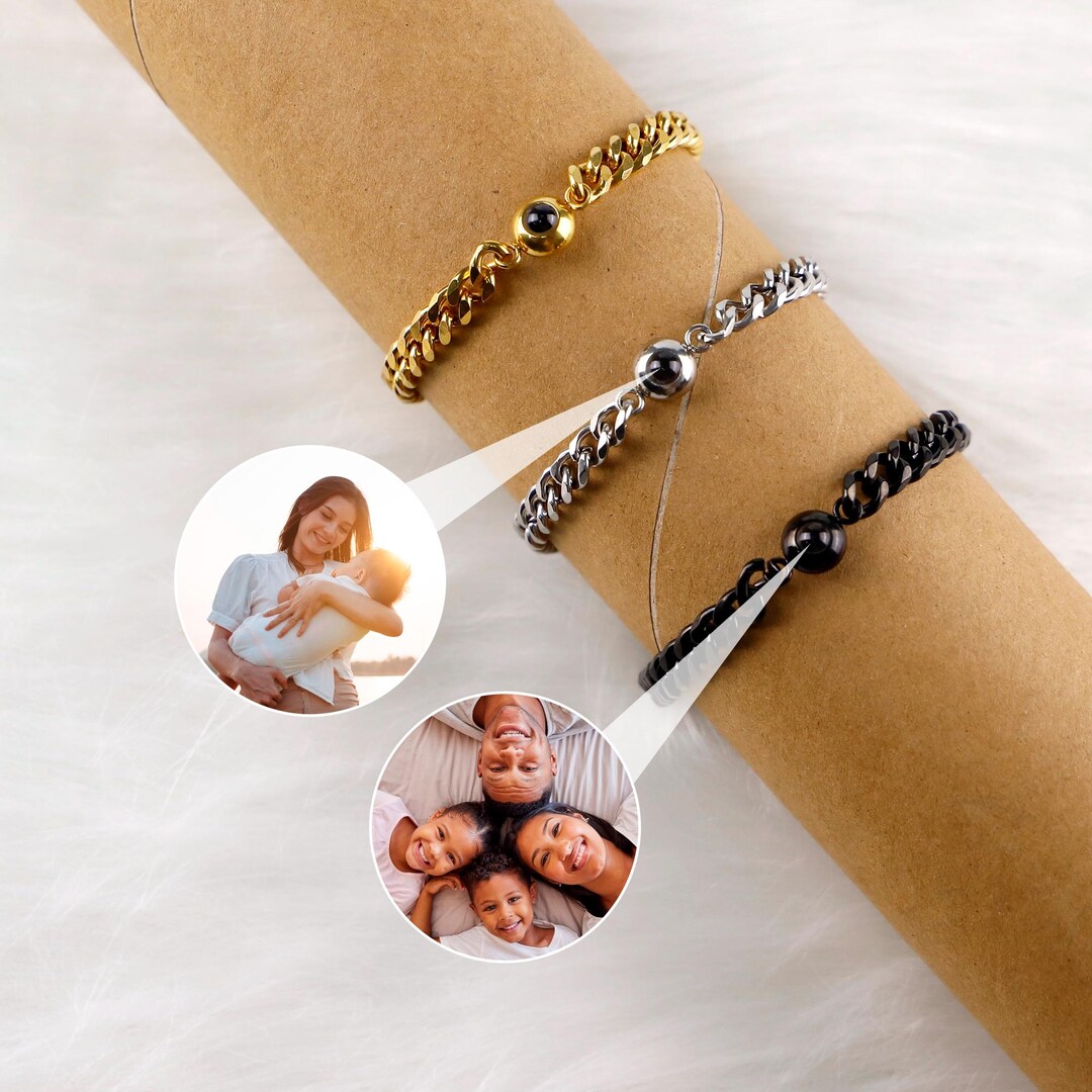 Custom Photo Projection Bracelet, Handmade Jewelry Gift, Commemorative ...