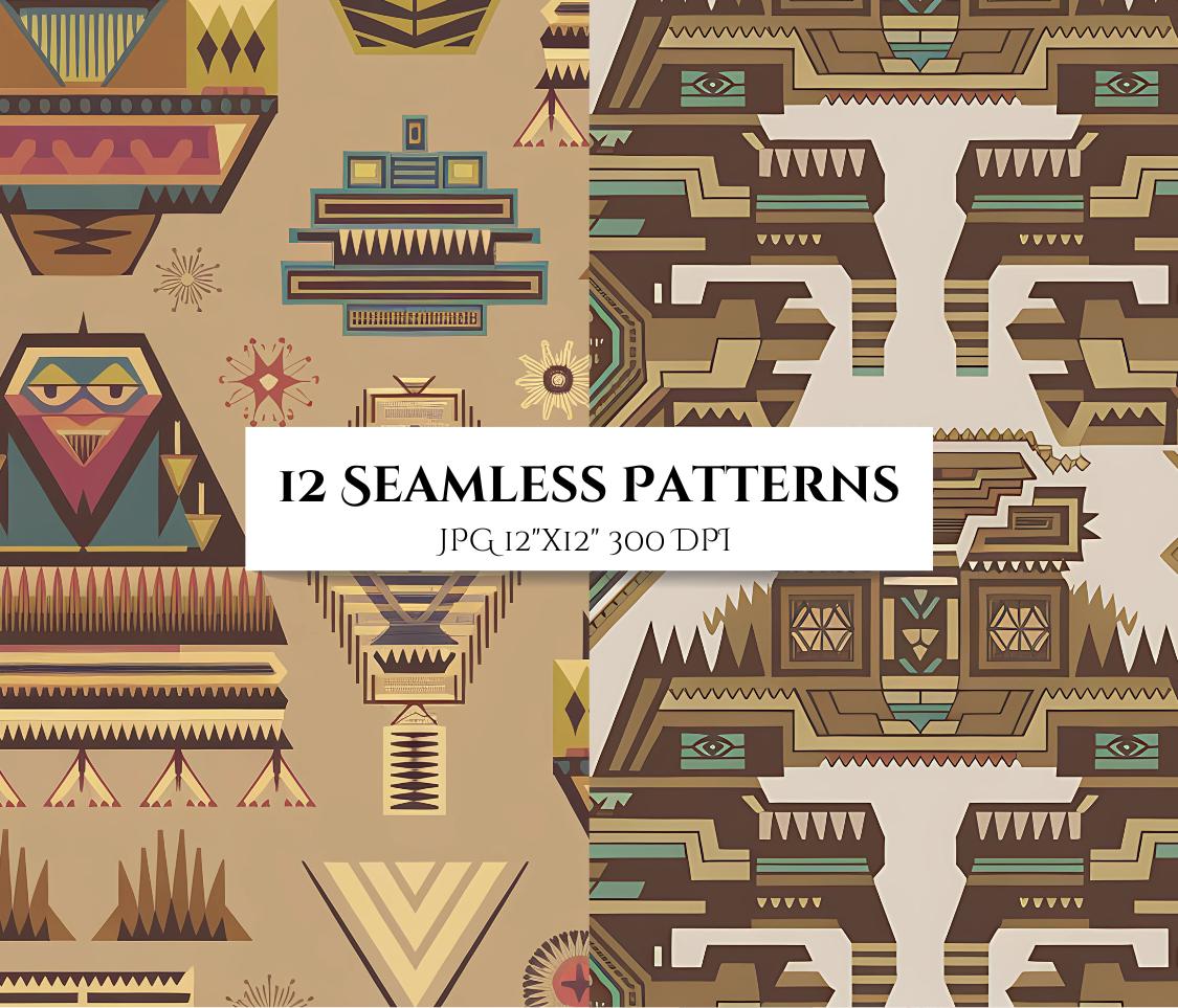 Nazca Animal Embroidery Patterns: 12 Seamless Digital Papers (JPEG) - Etsy