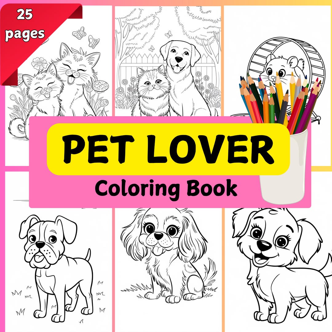 25 Pet Lover Coloring Pages, Pet Coloring Pages, Pet Holiday Coloring ...