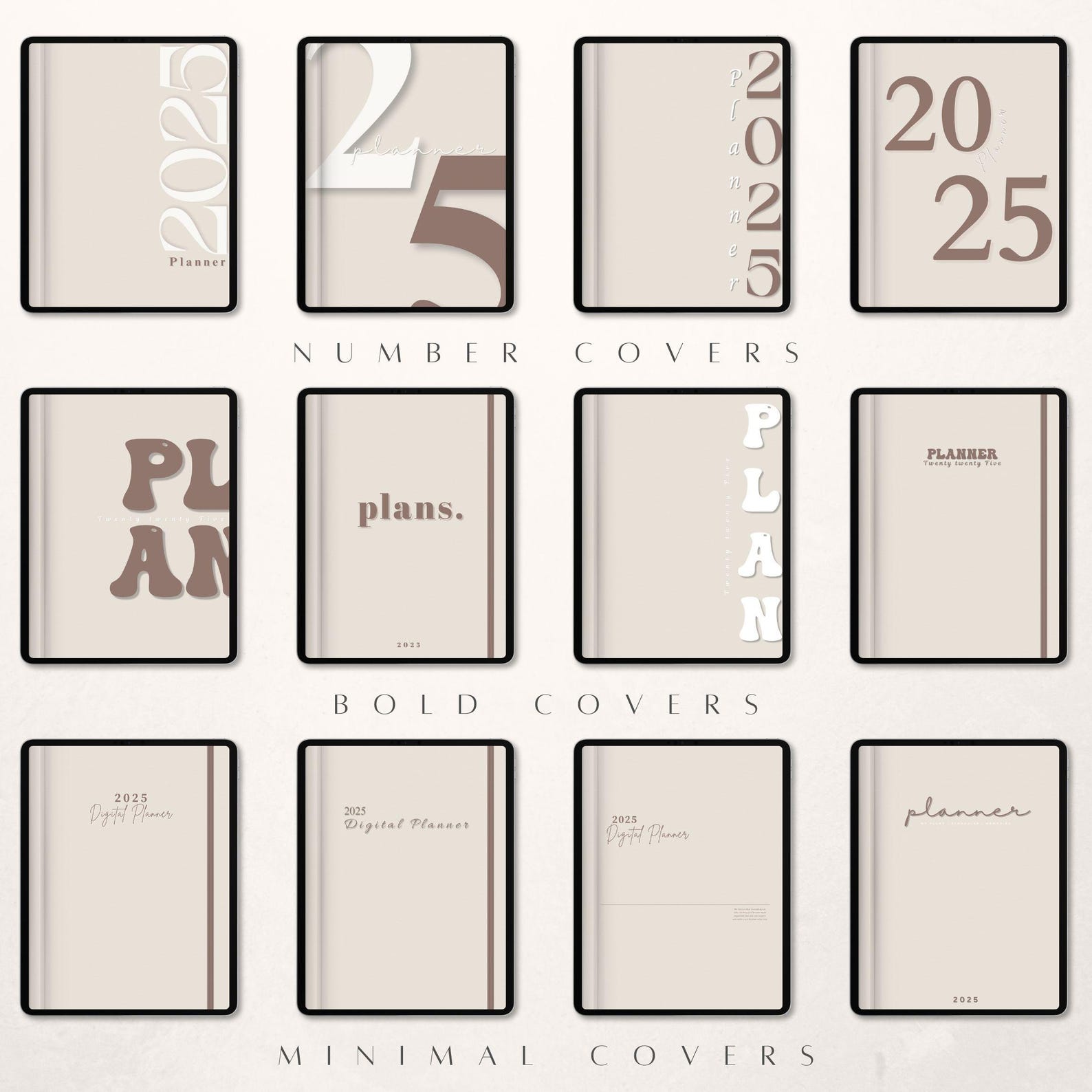 2025 Neutral Digital Planner | Minimal Dated Beige Goodnotes iPad ...