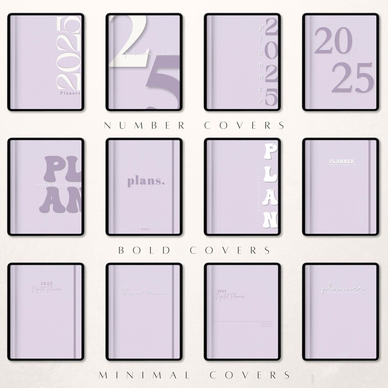 Minimal 2025 Digital Planner | Pastel Purple Dated Planner for iPad ...