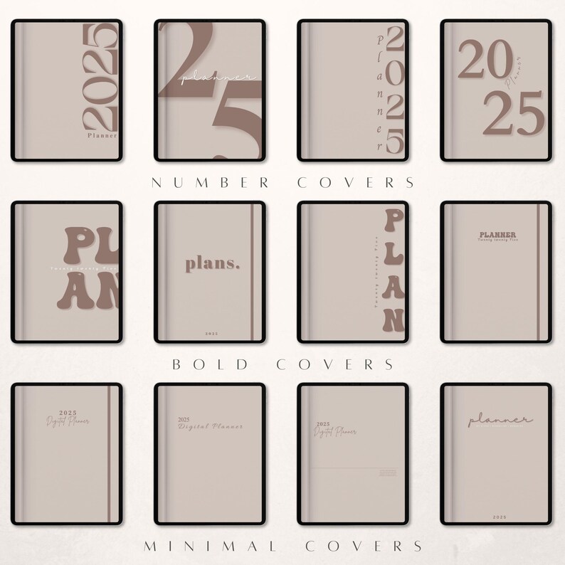 2025 Digital Planner | Neutral Beige Brown iPad Planner | Minimal 2025 ...