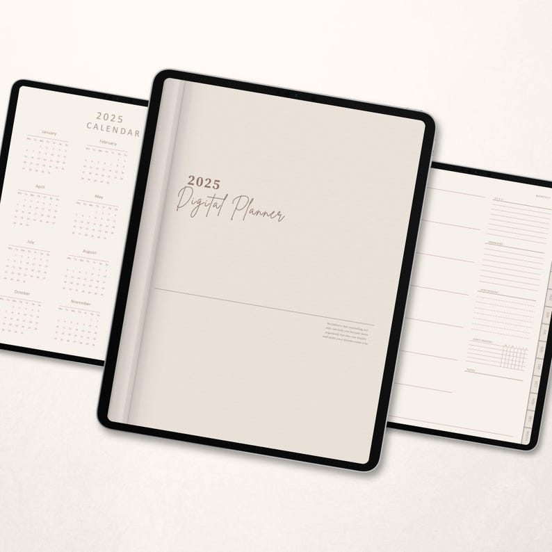 2025 Neutral Digital Planner | Minimal Dated Beige Goodnotes iPad ...