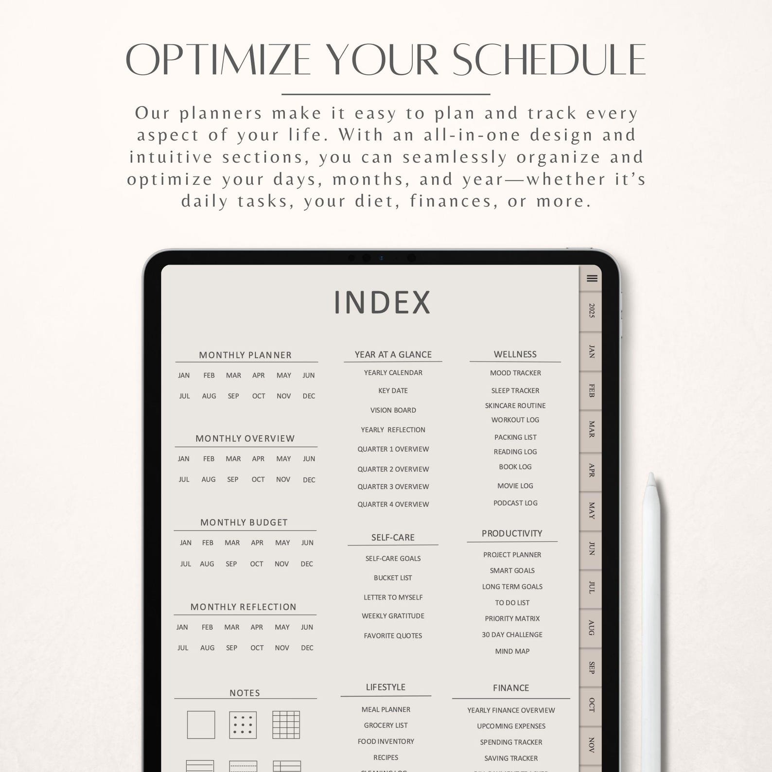 2025 Digital Planner | Neutral Beige Brown iPad Planner | Minimal 2025 ...