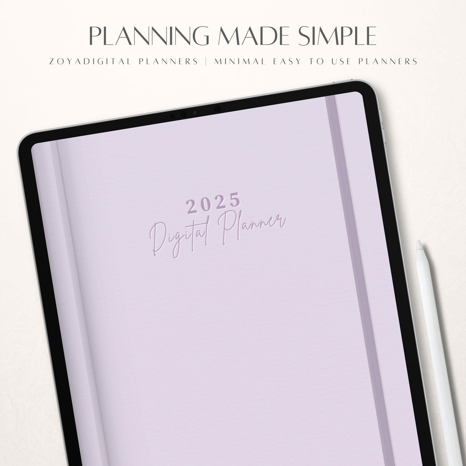 Minimal 2025 Digital Planner | Pastel Purple Dated Planner for iPad ...