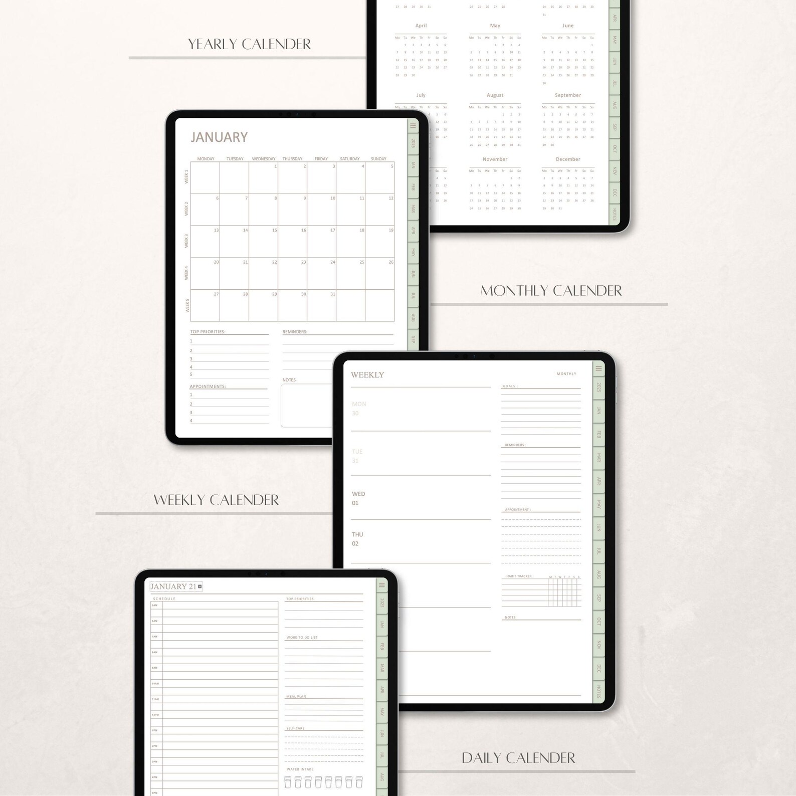 2025 Goodnotes Digital Planner | Minimal Mint Planner for iPad and ...