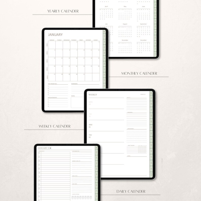 2025 Goodnotes Digital Planner | Minimal Mint Planner for iPad and ...