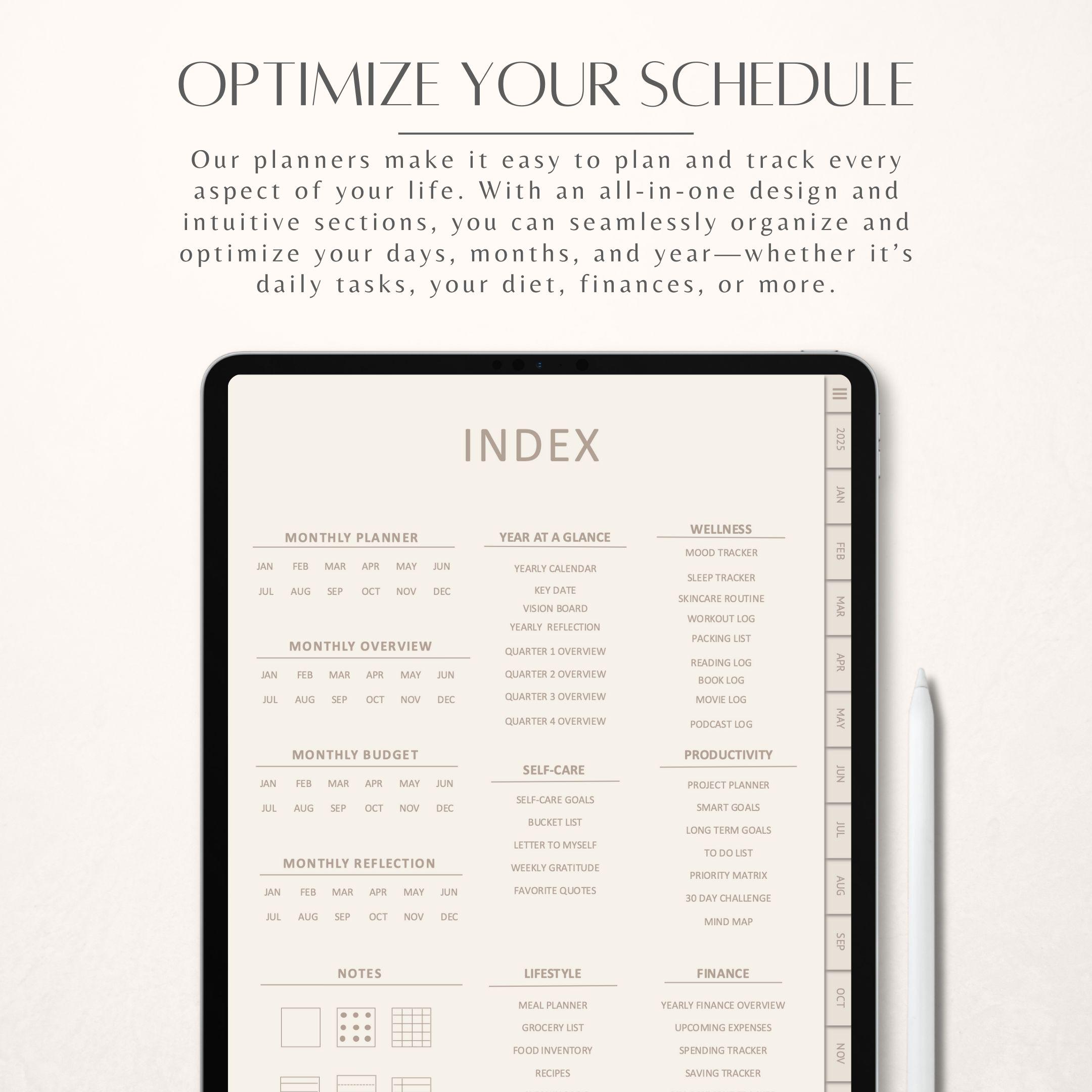 2025 Neutral Digital Planner | Minimal Dated Beige Goodnotes iPad ...