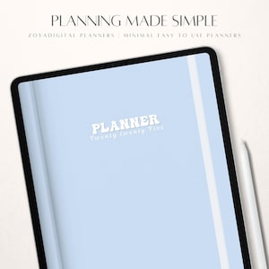2025 Digital Planner | Light Blue Dated Daily, Weekly, Monthly, Yearly ...