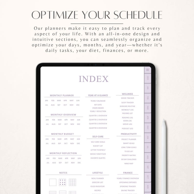 Minimal 2025 Digital Planner | Pastel Purple Dated Planner for iPad ...