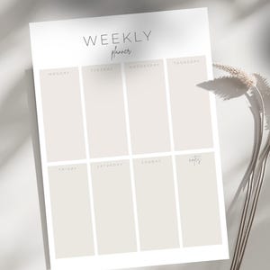 Weekly Planner Minimalist Vertical Weekly Planner A4/A3/A1 Instant ...