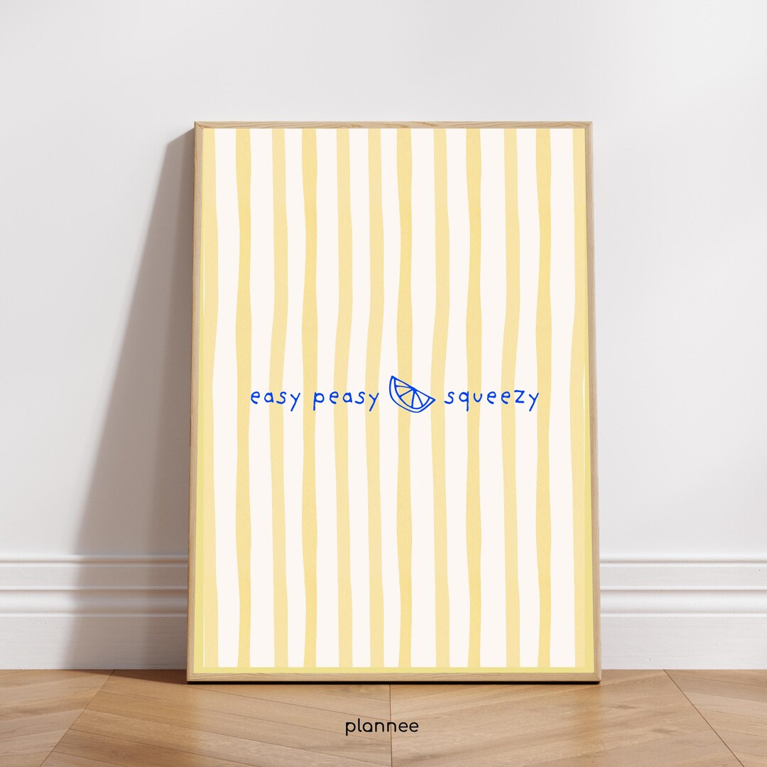 Easy Peasy Lemon Squeezy Poster | Pastel Wall Art | Dopamine Decor ...