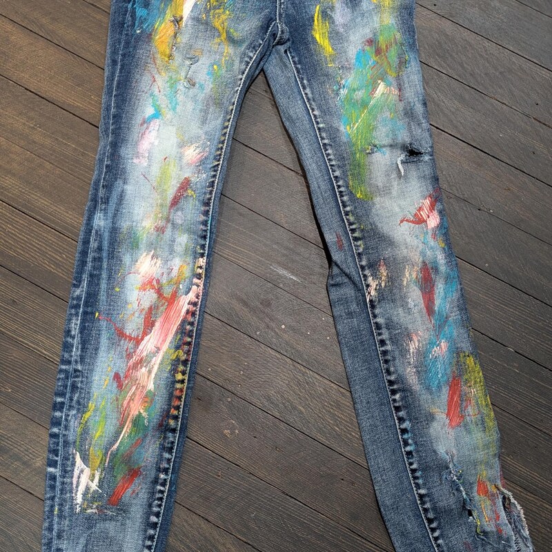 Hand Painted Jeans - Etsy
