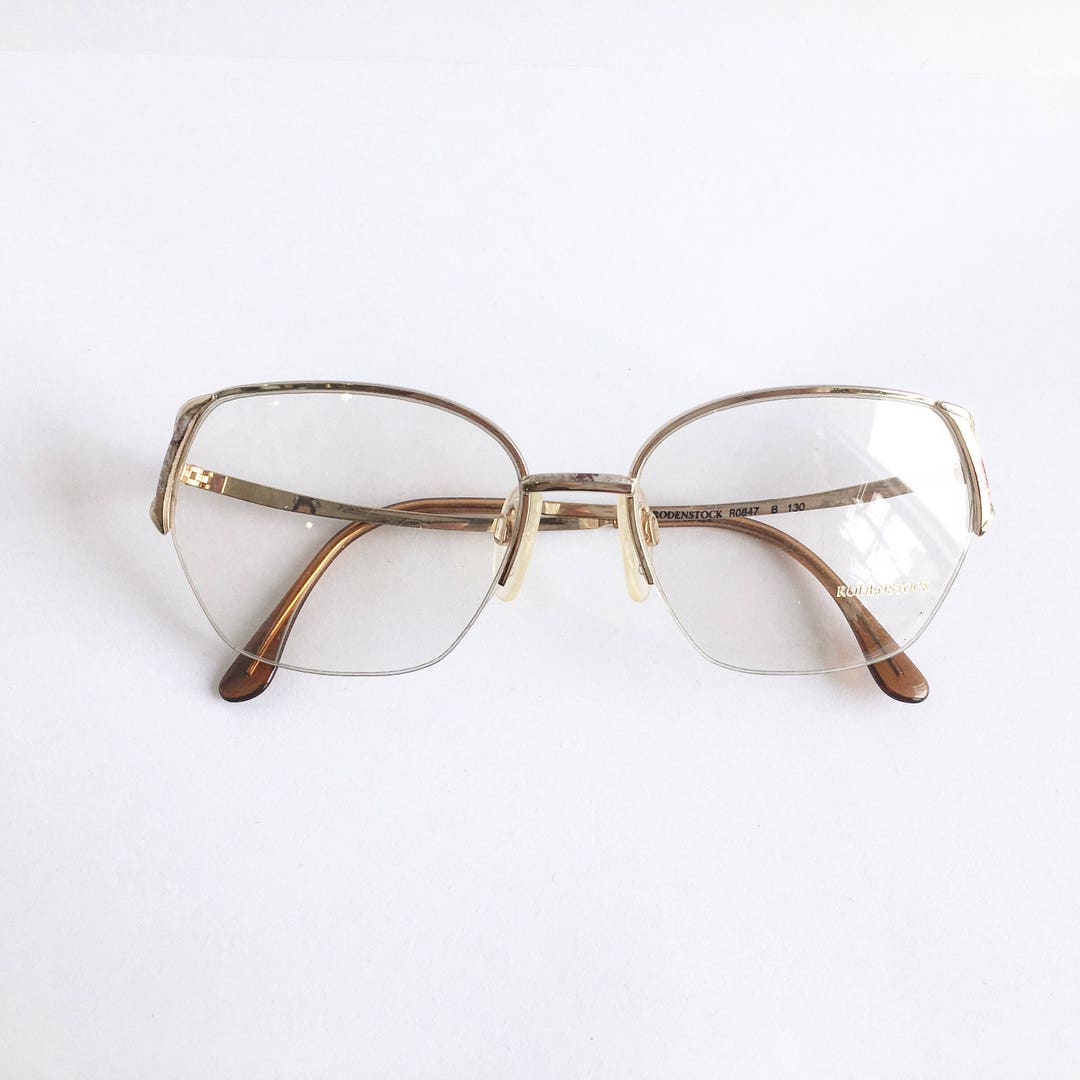 Vintage 1990's Semi-rimless Gold Rodenstock Eyeglasses - Etsy