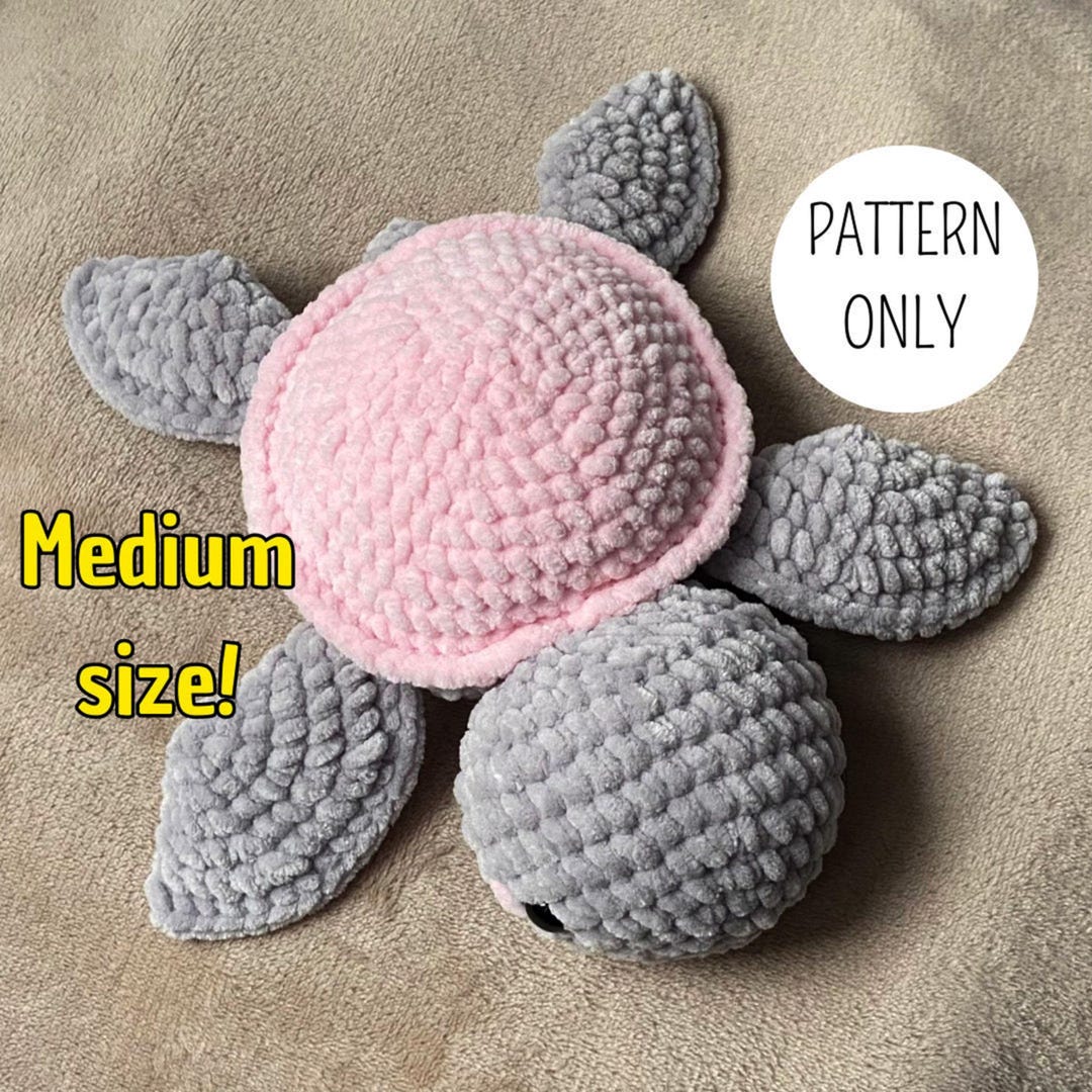 Big Sea Turtle Crochet Pattern PDF, Amigurumi Turtle Plush DIY, Cute ...