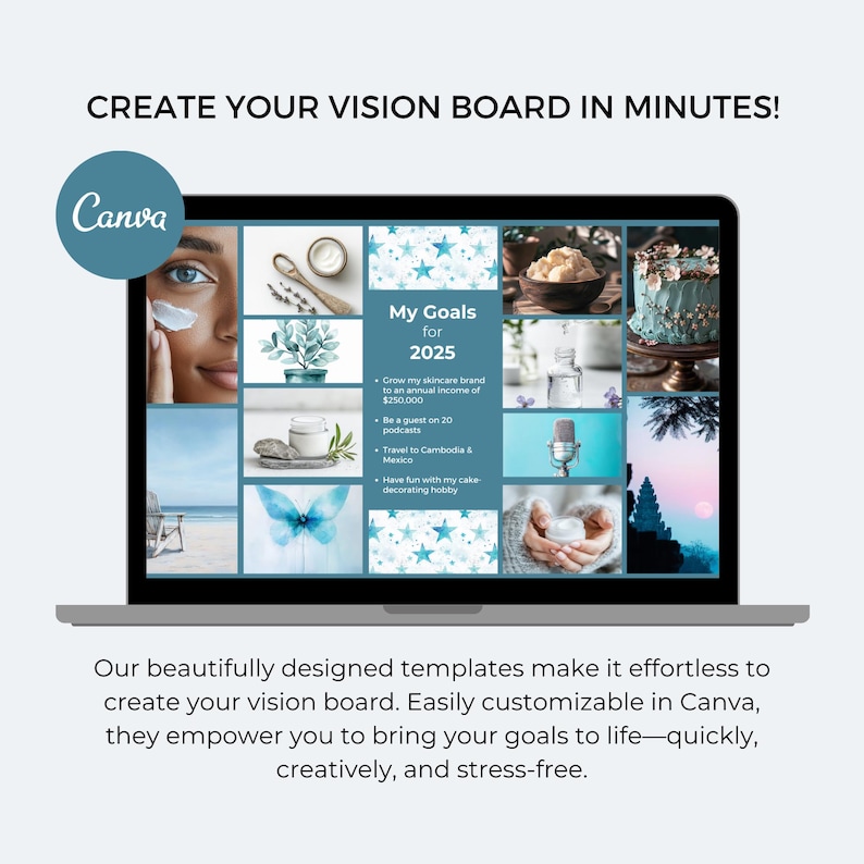 10 Page Vision Board Template | Editable in Canva | for Personal ...