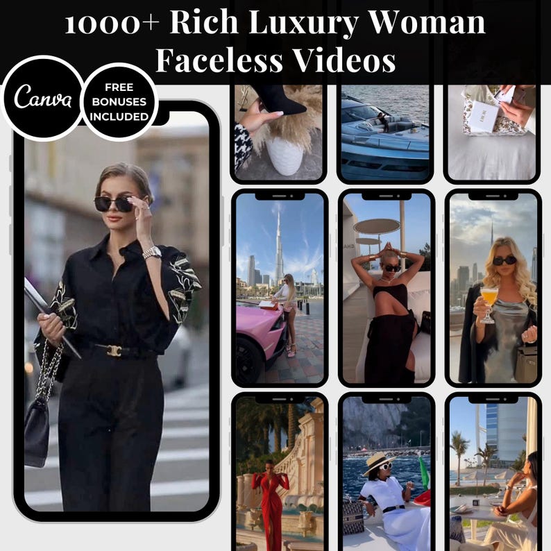 1000+ Luxury Women Reels: Faceless Marketing Videos (digital Download ...