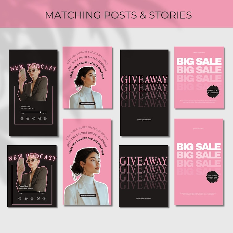 Bold & Trendy Instagram Bundle Canva for Personal Brand, Influencers ...