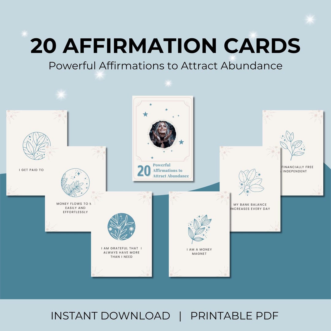 Printable Money Affirmation Cards | Wealth & Abundance Affirmations ...