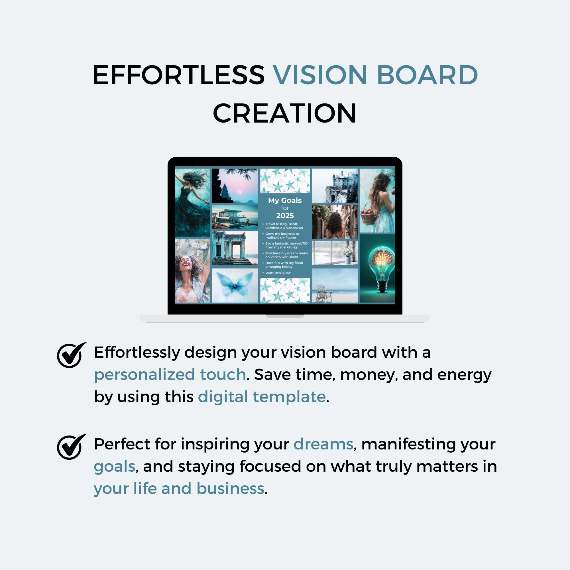10 Page Vision Board Template | Editable in Canva | for Personal ...