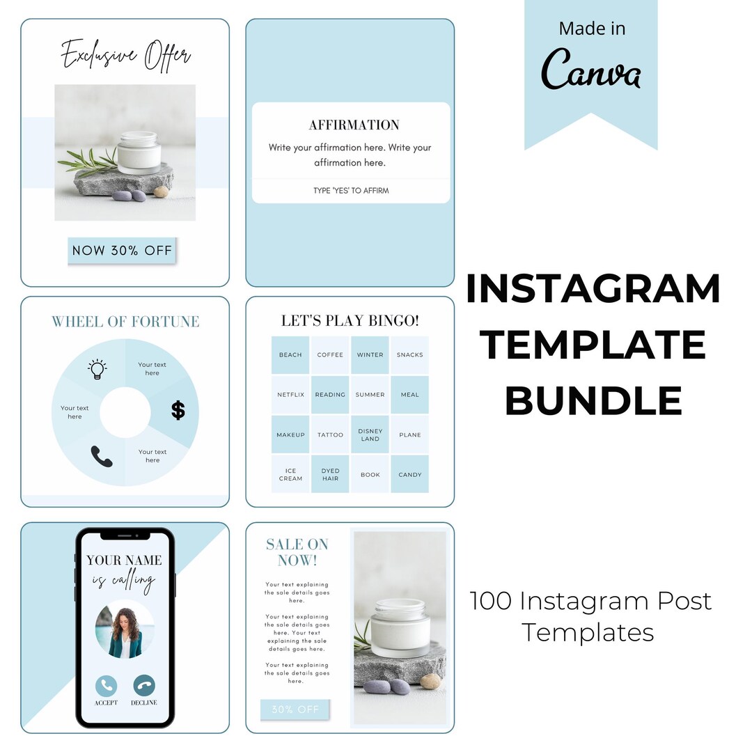 Blue Instagram Templates Modern Instagram Posting Template Canva ...