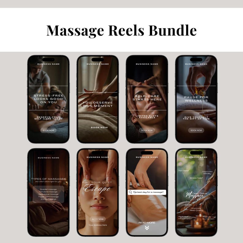 Massage Instagram Reels Templates: Spa & Therapist Marketing (canva ...