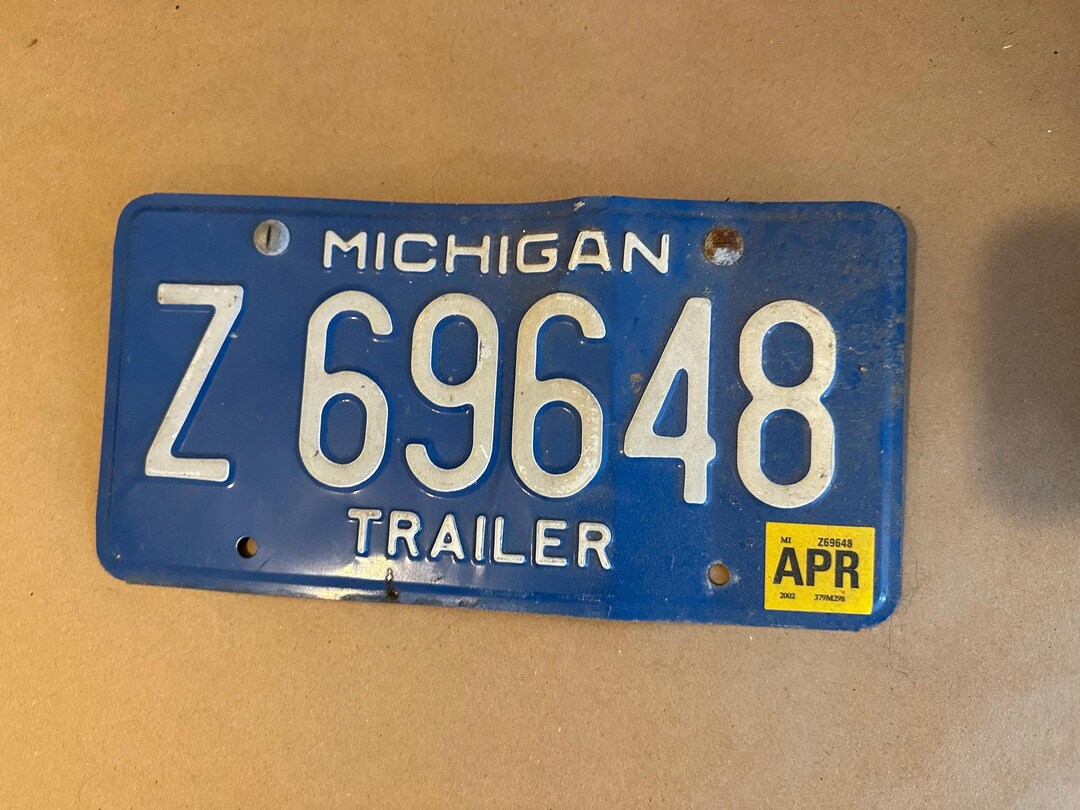 Michigan Trailer License Plate - Etsy