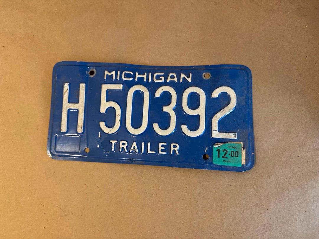 Michigan Trailer License Plate - Etsy