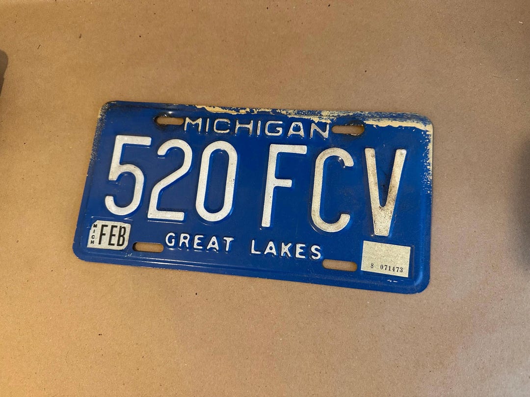 Michigan License Plate Great Lakes Blue - Etsy