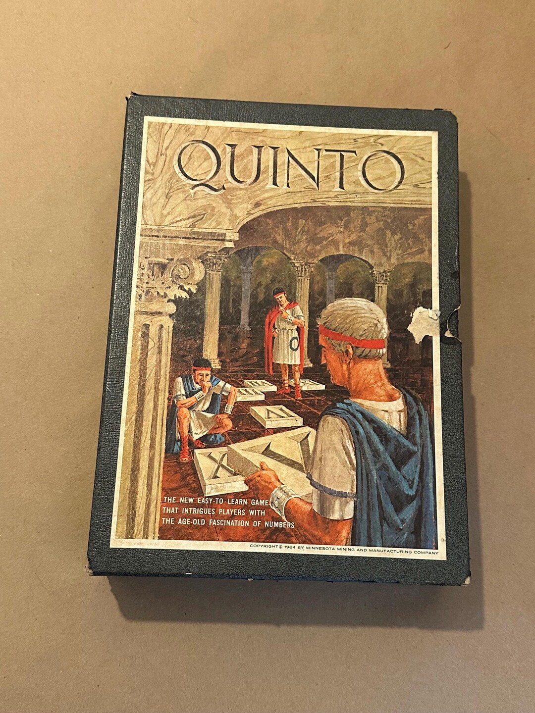VINTAGE Quinto 1964 COMPLETE 3M Bookshelf Board Game Strategy Tiles ...