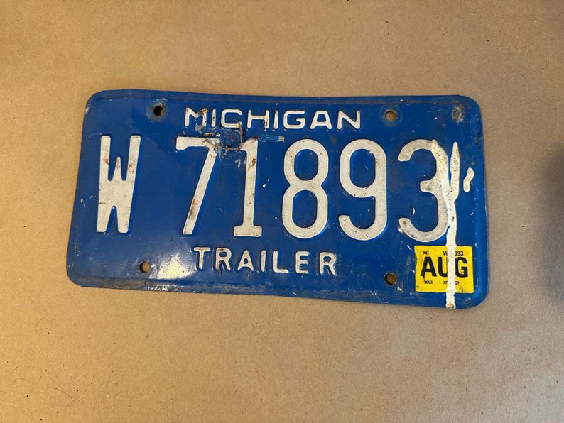 Michigan Trailer License Plate - Etsy