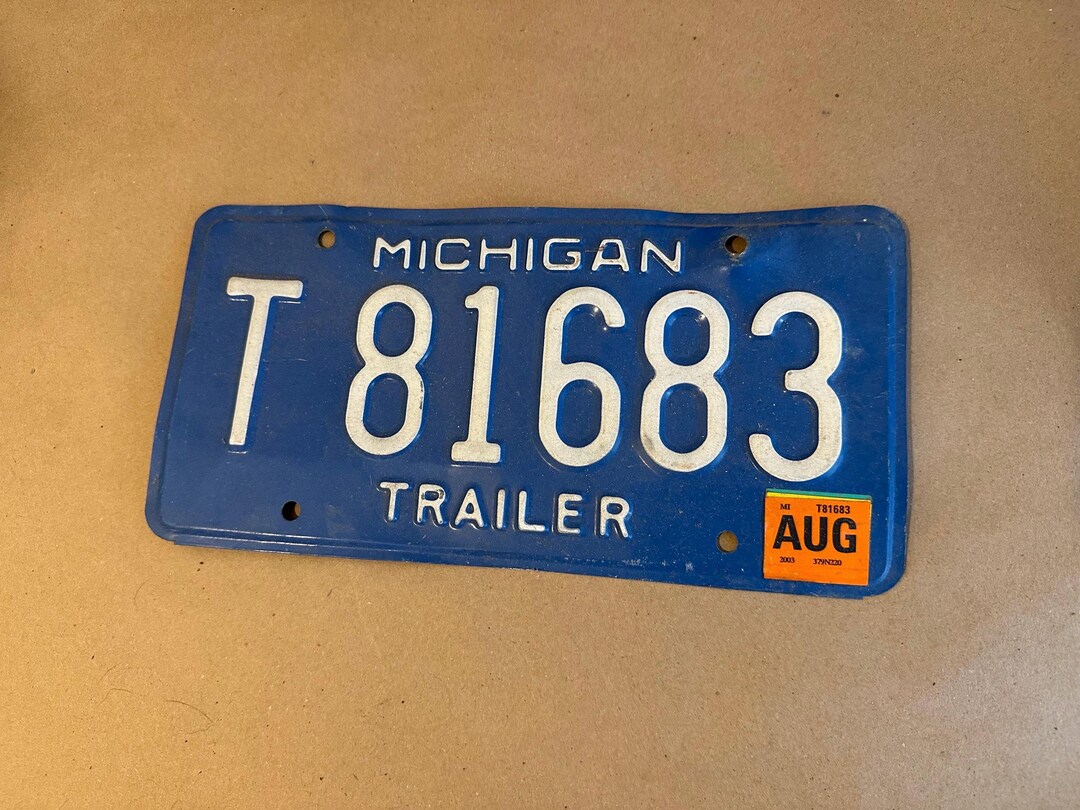 Michigan Trailer License Plate Great Lakes Blue - Etsy