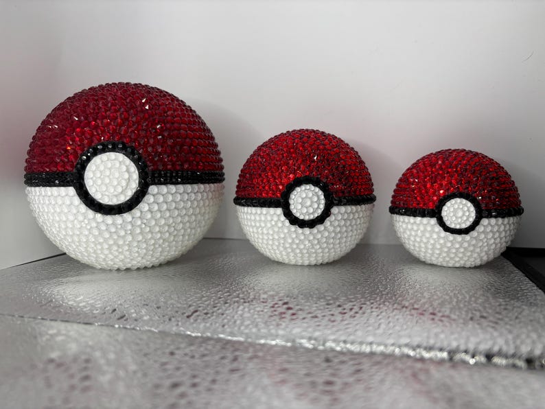 Bedazzled Poké Ball From Pokemon Anime Video Game Three Size Options ...