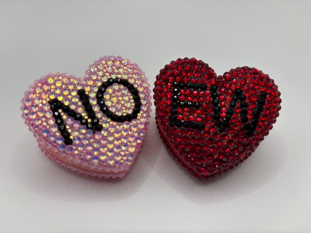 Set of Two Bedazzled Anti-valentine's Day Conversation Heart Bag Clips ...