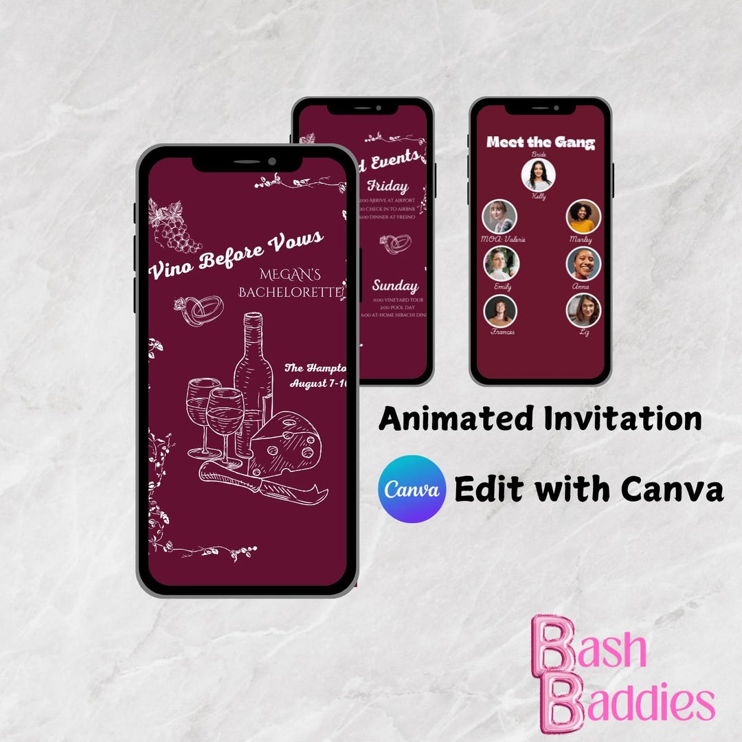 Vino Before Vows Animated Invitations and Itinerary Template ...