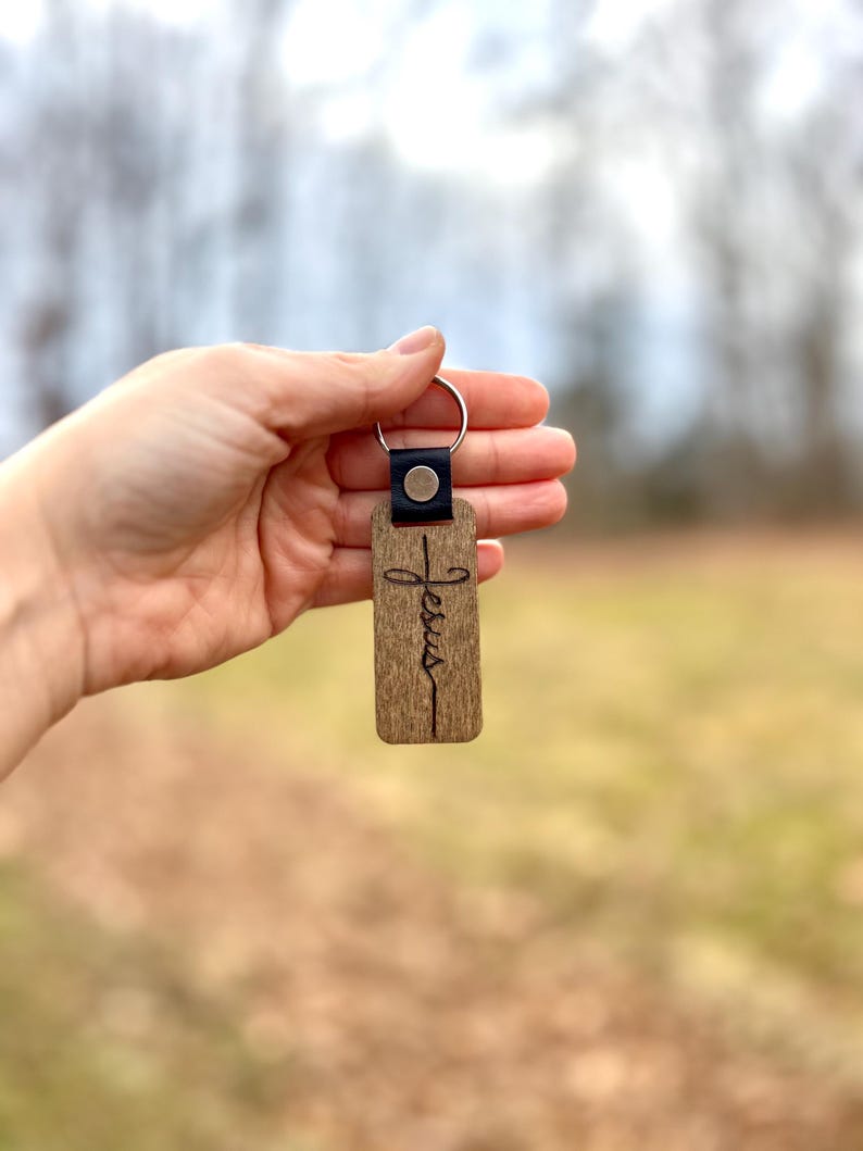 Wood Burned Christian Keychain | Jesus | Pyrography | Handmade Keychain ...