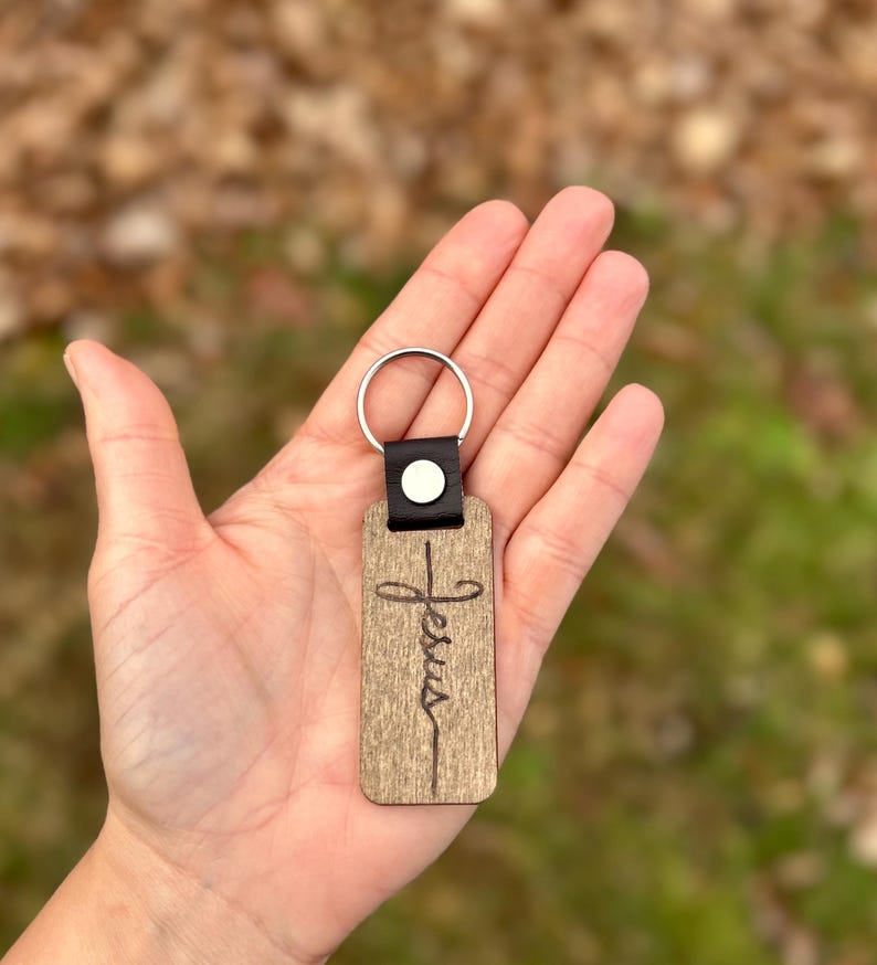 Wood Burned Christian Keychain Jesus Pyrography Handmade Keychain - Etsy