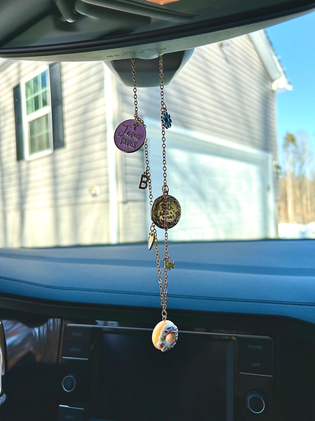 Custom Car Charm Chains | Girly Car Accessories | Rearview Mirror Decor ...