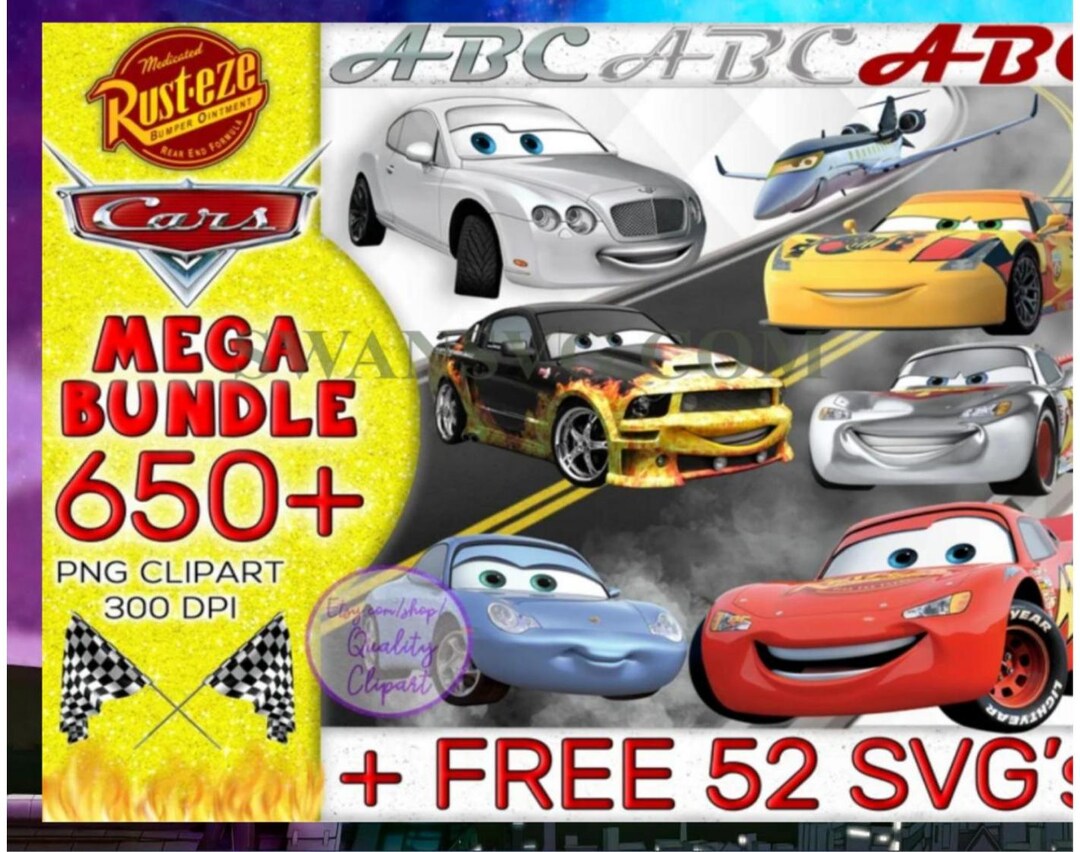 650 Mega Bundle CARS Png, Cars Png, Cars Birthday Png, Cars Party Png ...