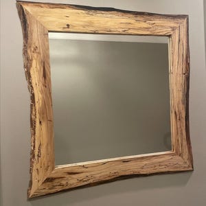 Ambrosia Maple Wood Mirror With Live Edge. Modern Rustic Design ...