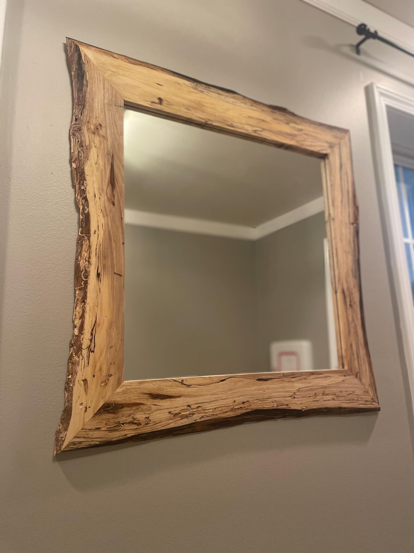 Ambrosia Maple Wood Mirror With Live Edge. Modern Rustic Design ...